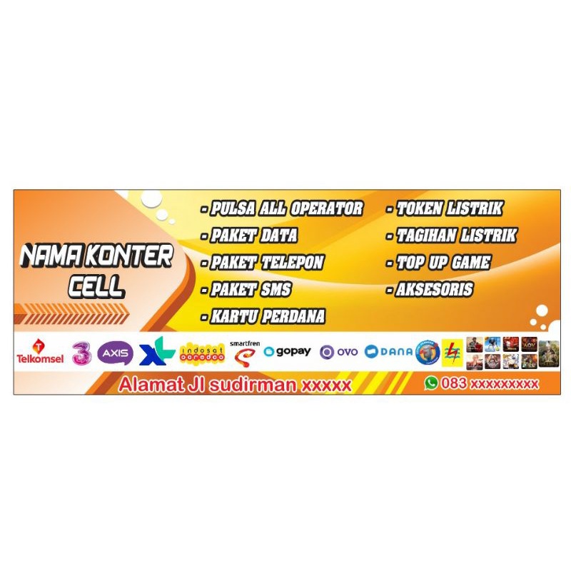 Jual SPANDUK KONTER PULSA ( Banner Pulsa ) | Shopee Indonesia