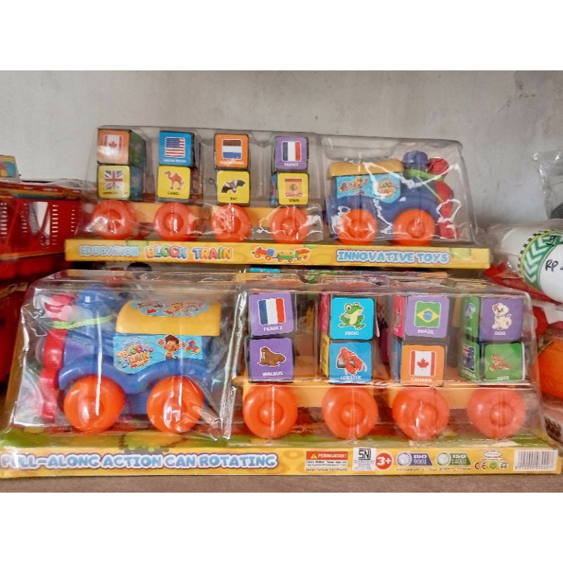 Jual kereta api blok balok berputar abc gambar huruf montesory | Shopee ...