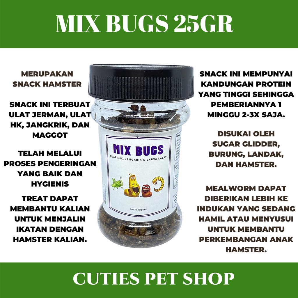 Jual NEW!! MIX BUGS / JANGKRIK / ULAT HK / JERMAN / LARVA LALAT / HAMSTER | Shopee Indonesia