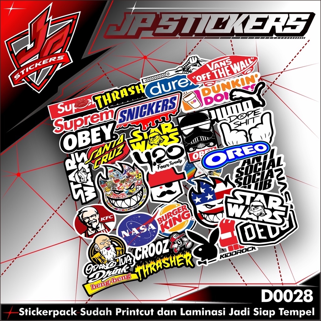 Jual STICKERPACK LOGO TREND (BONUS LAMINASI) | Shopee Indonesia