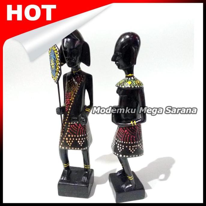 Jual Produk Terbaik] Sepasang Pajangan Patung Asmat Papua | Shopee ...