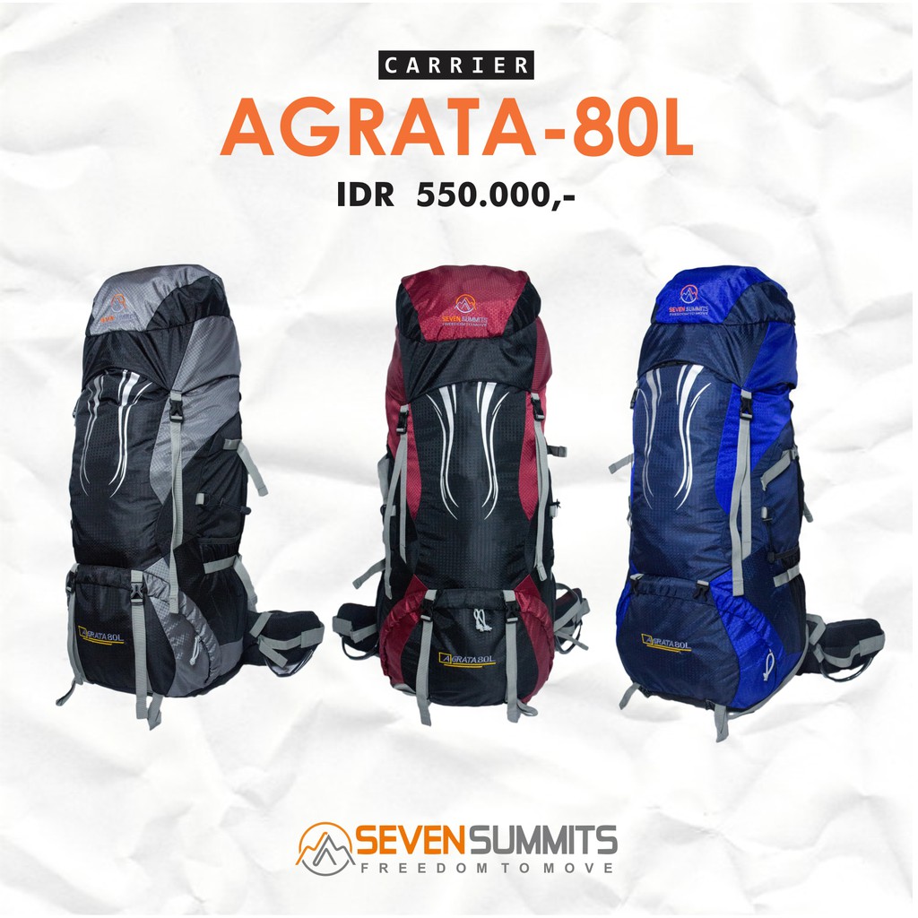 Jual Tas Carrier Agrata 80L Seven Summits/ Tas Gunung Seven Summits / Tas Pendaki / Tas Gunung ...