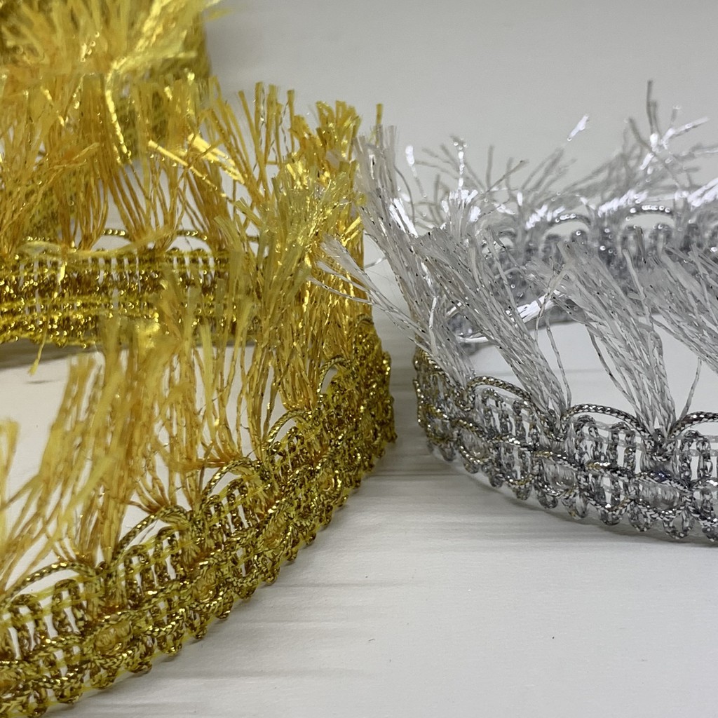 Jual Renda Rumbai/renda rawis/Gorden Kecil 4cm-Gold Silver Perak Emas ...