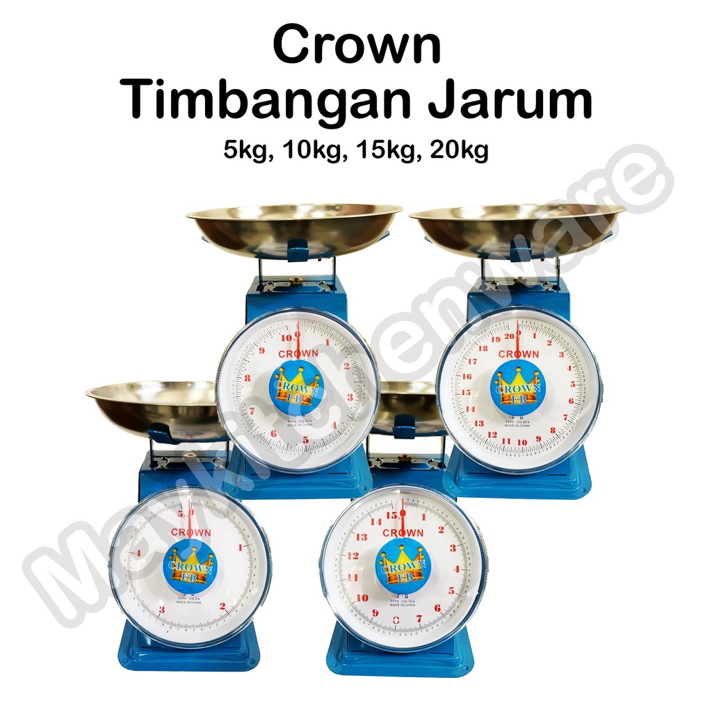 Jual Timbangan Besi Crown 5kg 10kg 15kg 20kg Stainless Jarum Analog Manual Duduk Kue Tepung Buah ...