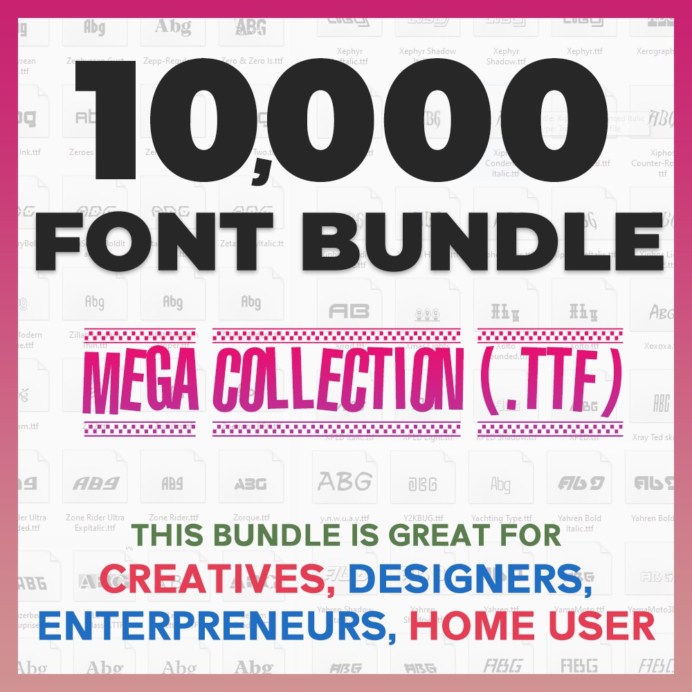 Jual NS [Font] 10,000 Biggest Fonts Collection | Mixed Premium and Free ...