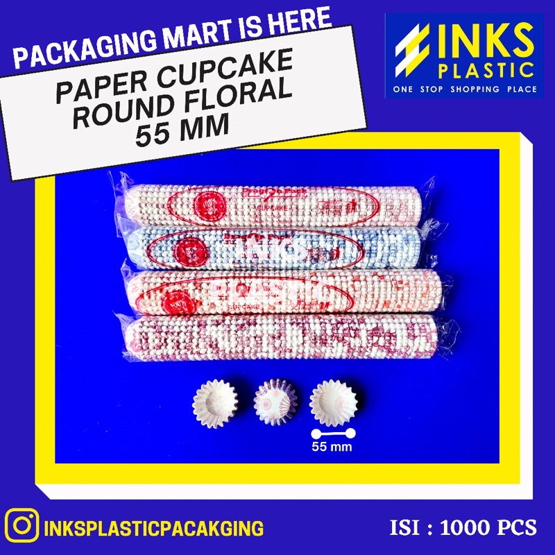 Jual PAPER CUP CAKE ROUND FLORAL SIZE 55 MM ( ISI 1000 PCS ) | Shopee ...