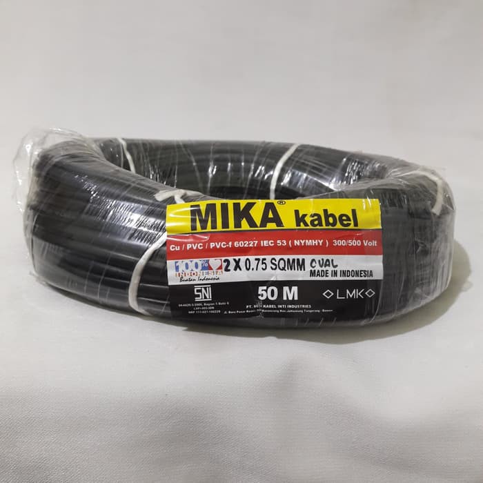Jual Kabel Listrik Serabut MIKA (Oval/Gepeng) Nymhy 2x0,75mm (50m) | Shopee Indonesia