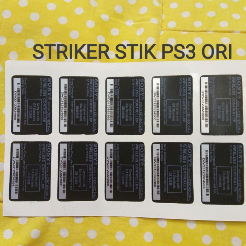Jual Stiker barcode stik ps3/Sticker Belakang Stik Stick Ps3 Ori ...