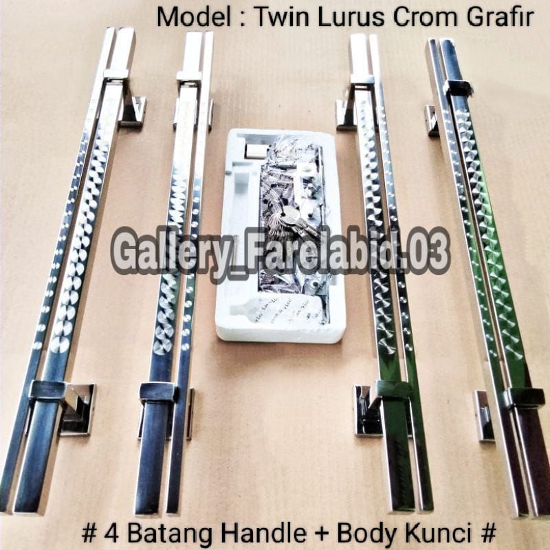 Jual 1 Meter Handle Pintu Rumah Stainless Steel Grafir 100 Cm Full Set ...