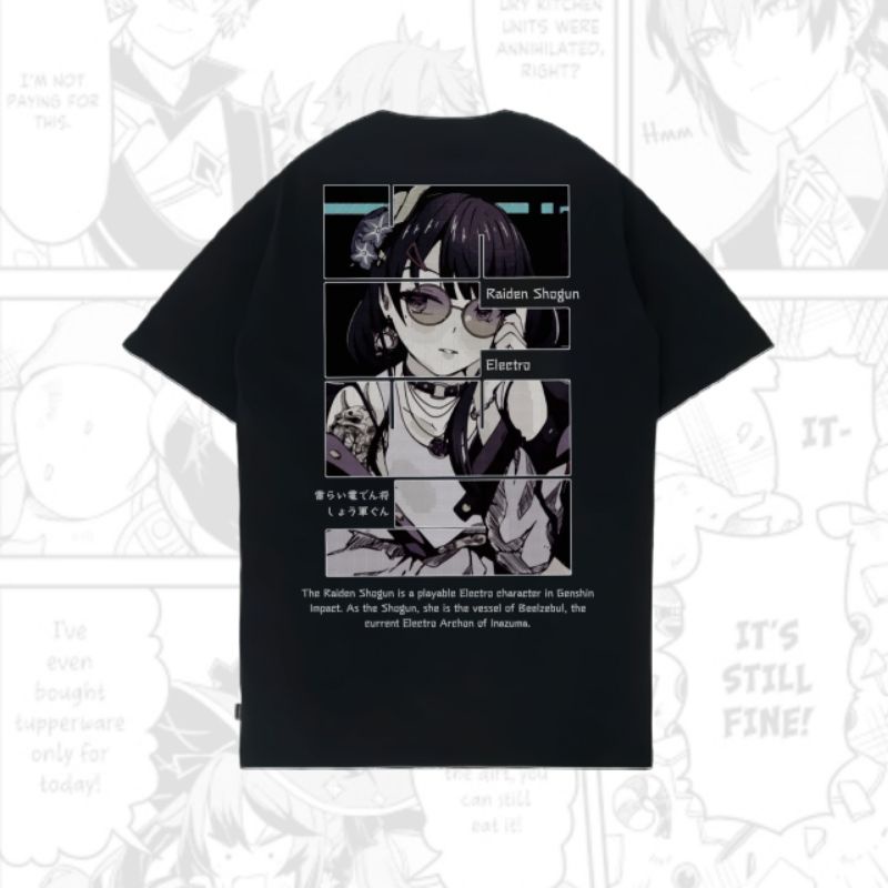 Jual Raiden Ei Shogun Black Tshirt Kaos Hitam Genshin Impact Inazuma ...