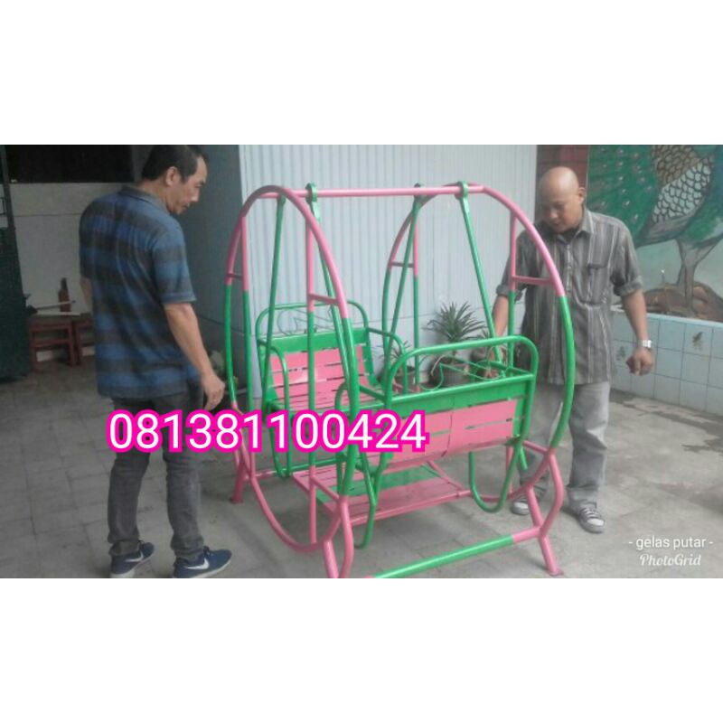 Jual ayunan taman besi anti karat galvanis ayunan bulat 60 mainan paud ...