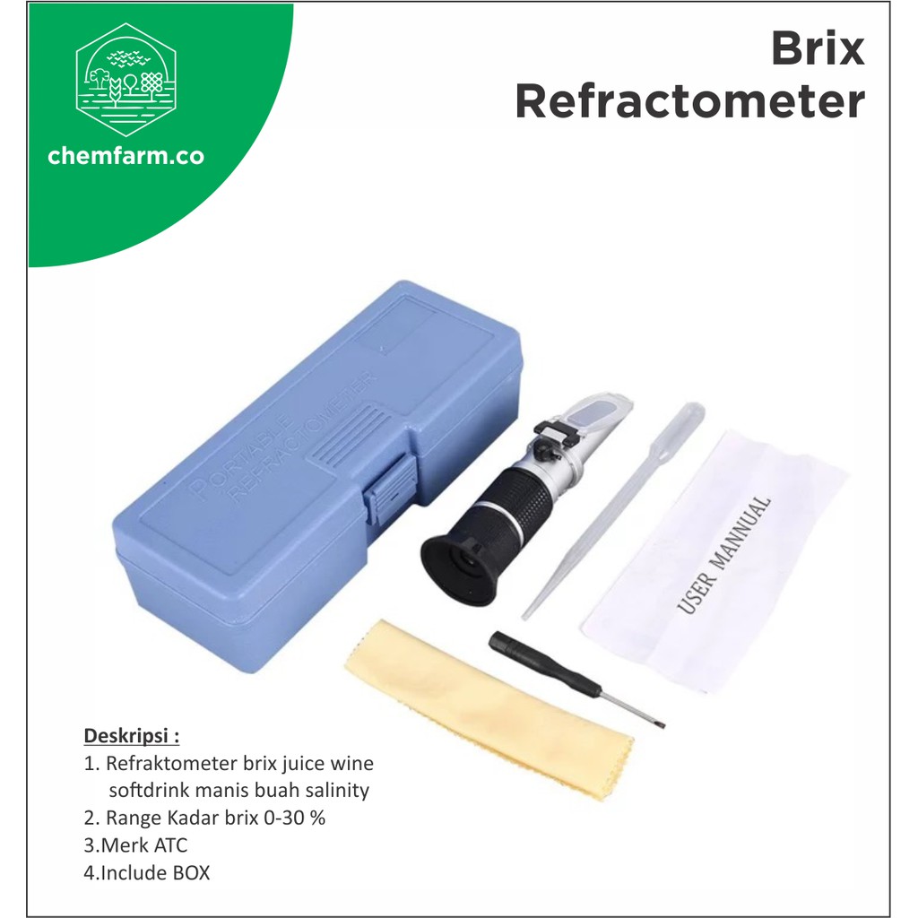 Jual Brix Refractometer Uji Gula Jus Buah Minuman Softdrink Anggur atau Buah Perkebunan | Shopee ...
