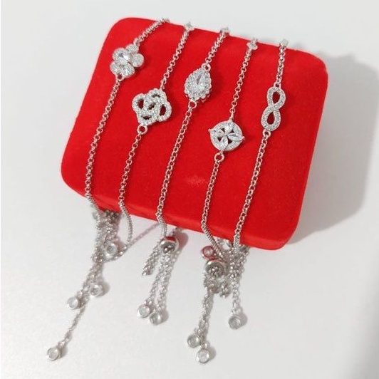 Jual Gelang Tangan Serut Simpel Perak 925 Lapis Mas Putih | Shopee ...