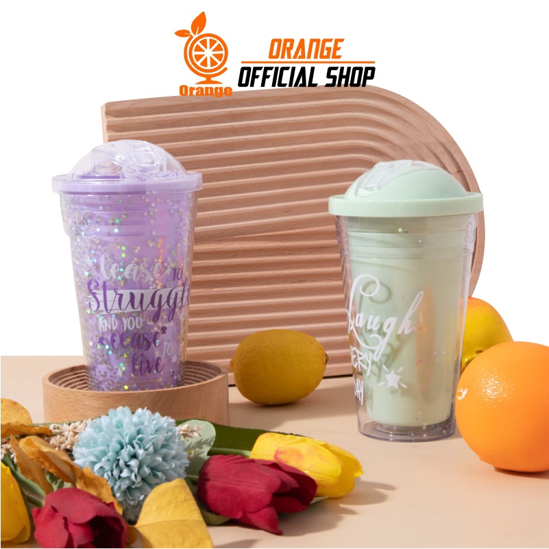 Jual Orange Official Shop Glitter Tumbler Cups Blink Gelas Botol Minum ...