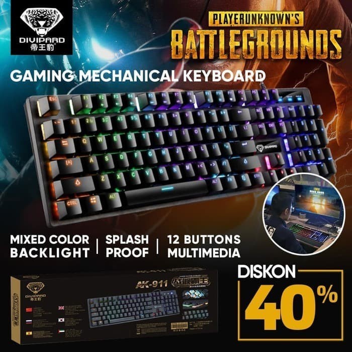 Jual Keyboard Divipard Gaming AK911 Backlit Mechanical Gaming | Shopee ...