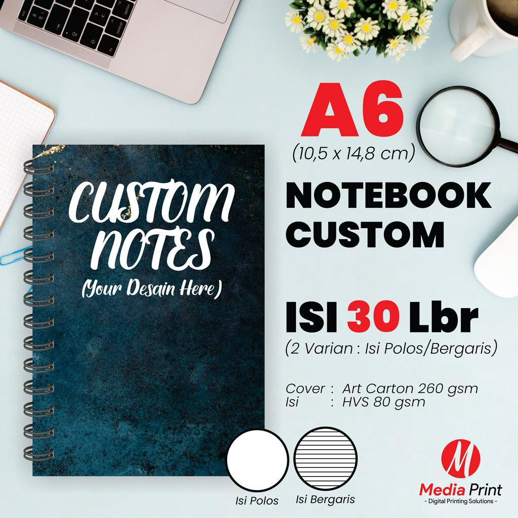 Jual Notebook Custom Spiral A6 / Block Note / Souvenir Isi 30 lbr (60 ...