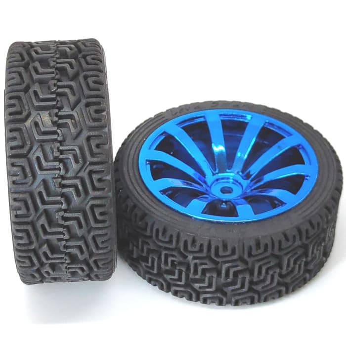 Jual Roda Robot Smart Car 67mm Blue RC Whell Velg Ban Karet Radial ...
