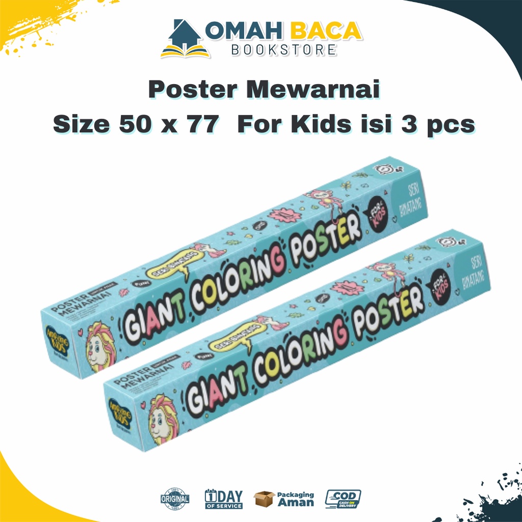 Jual Poster Mewarnai Anak Lembaran Seri Binatang - Giant Coloring Sheet ...