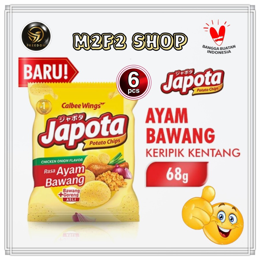 Jual Keripik Kentang Japota Potato Chips Ayam Bawang - 68 gr (Kemasan 6 ...
