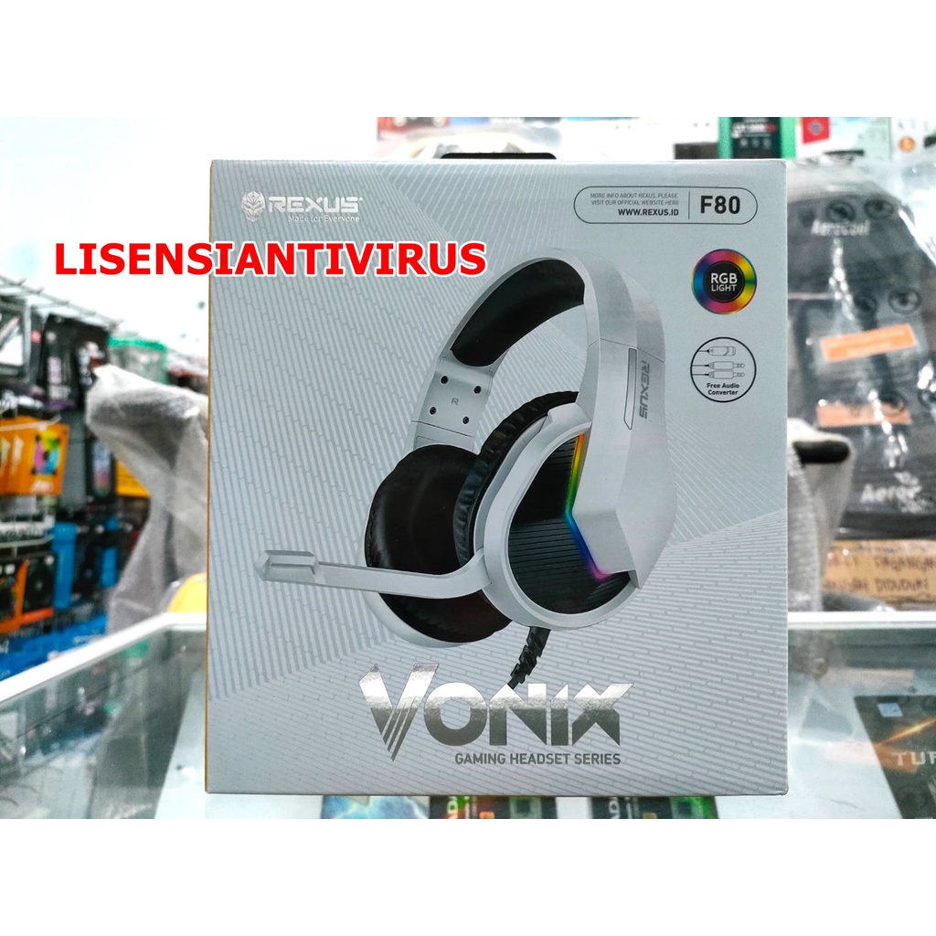 Jual Headset Unggulan Rexus Headset Gaming Vonix F80 built Microphone ...
