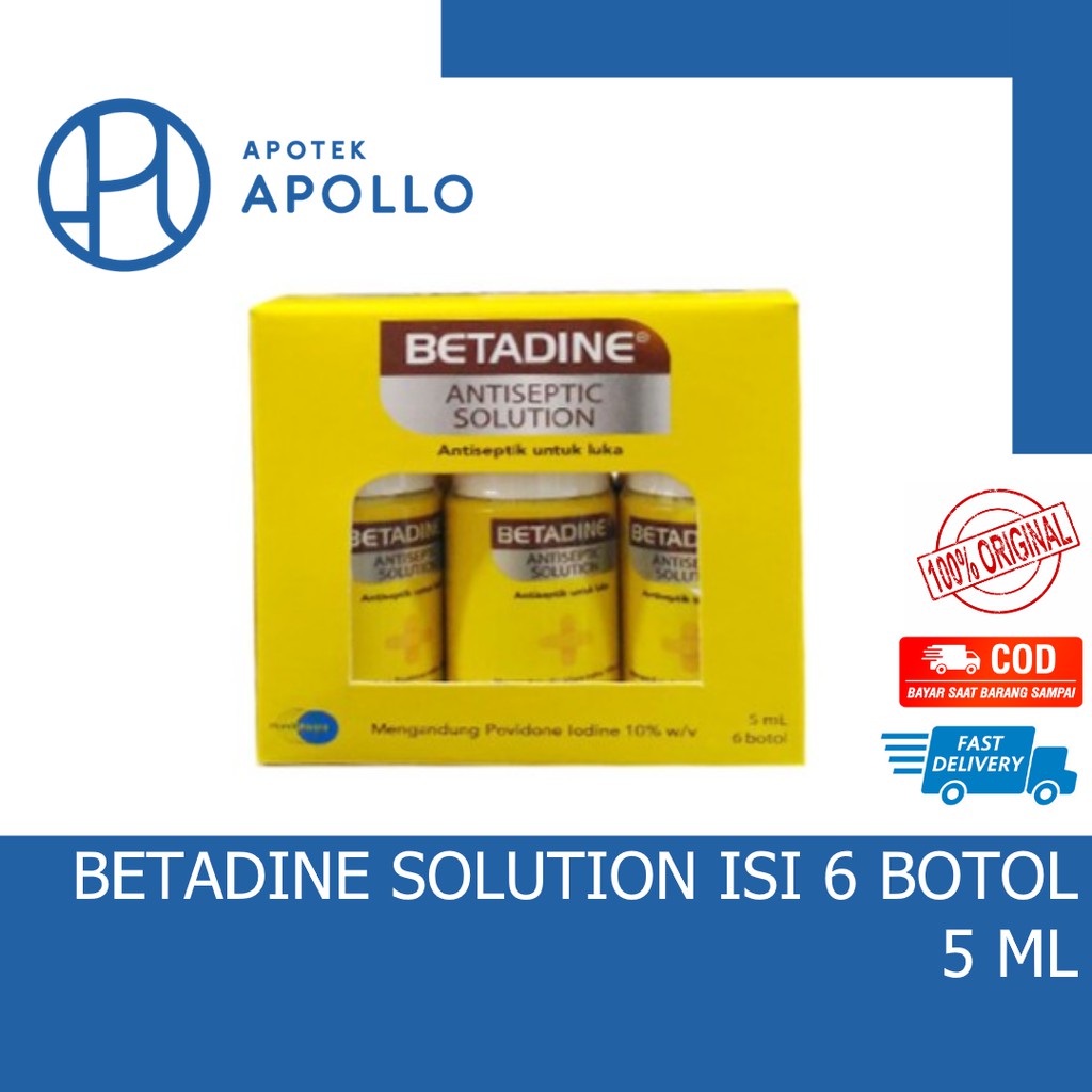 Jual BETADINE SOLUTION PACK 5 ML ISI 6 BOTOL | Shopee Indonesia