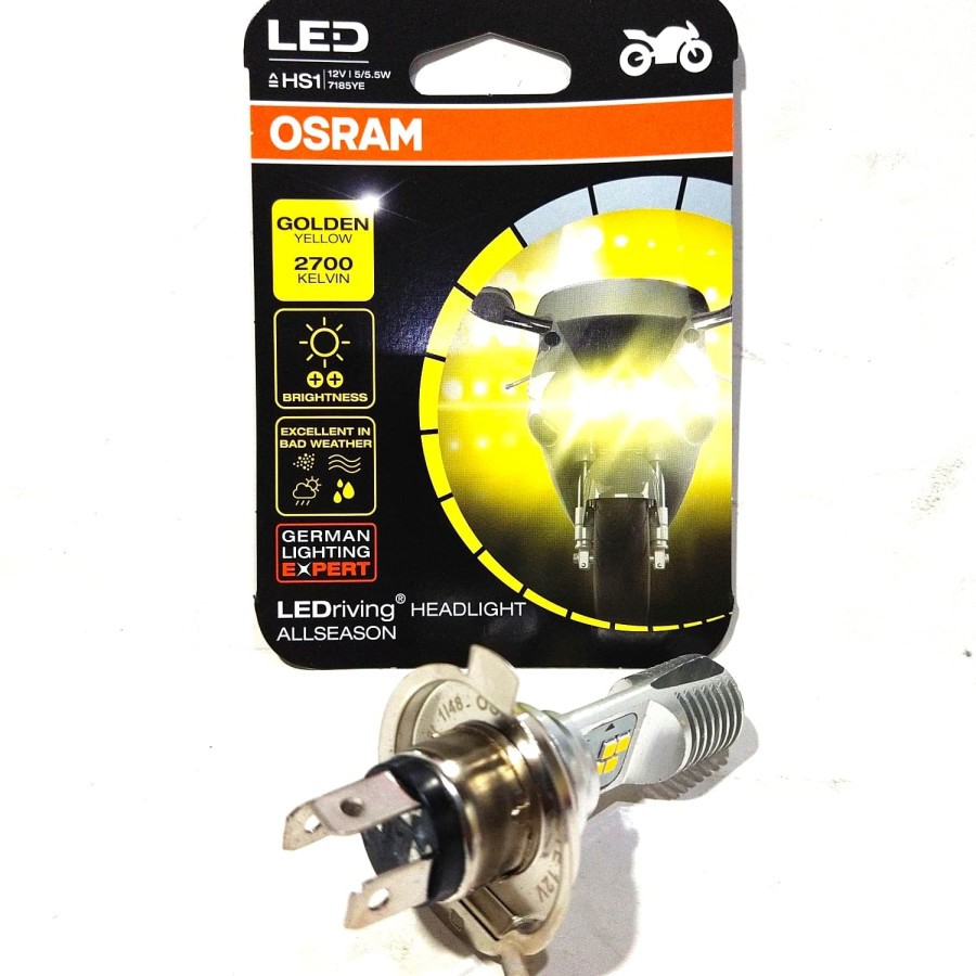 Jual BOHLAM LAMPU DEPAN OSRAM LED HS1 H4 KAKI 3 VIXION R15 7285CW AC DC PNP | Shopee Indonesia