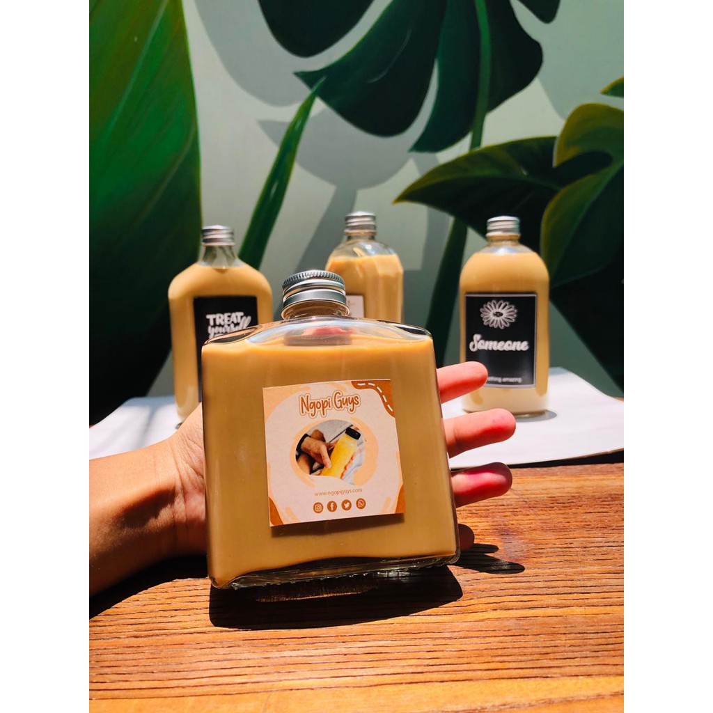 Jual BOTOL KACA KOTAK / BOTOL PMF- 200 ML - TUTUP ALUMUNIUM 80 pcs ...