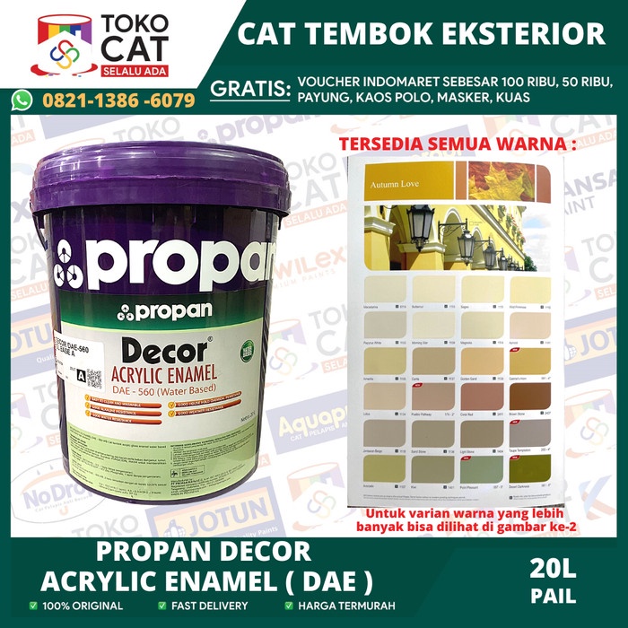 Jual CAT TEMBOK PROPAN DECOR ACRYLIC ENAMEL (DAE) WARNA PUTIH 20L PAIL ...