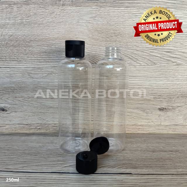 Jual BOTOL PET 250 ML BENING TUTUP FLIPTOP HITAM / BOTOL KOSONG MURAH ORIGINAL | Shopee Indonesia