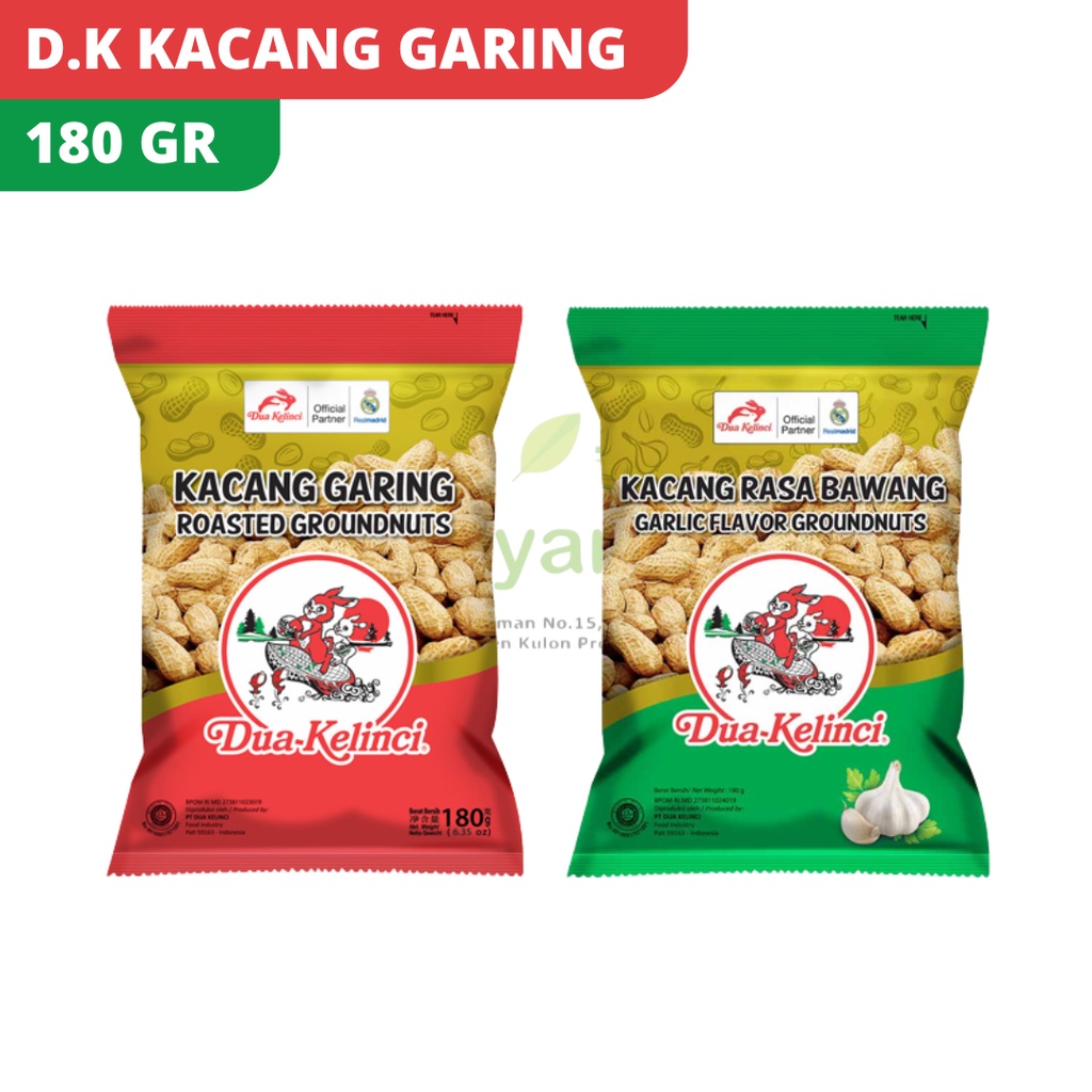 Jual Dua Kelinci Kacang Kulit Rasa Garing & Bawang 180gr - Kacang Kulit ...
