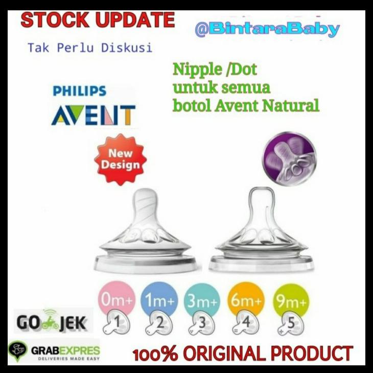 Jual Avent Natural Teat Nipple Dot Avent Natural 9M+ Philips Avent ...