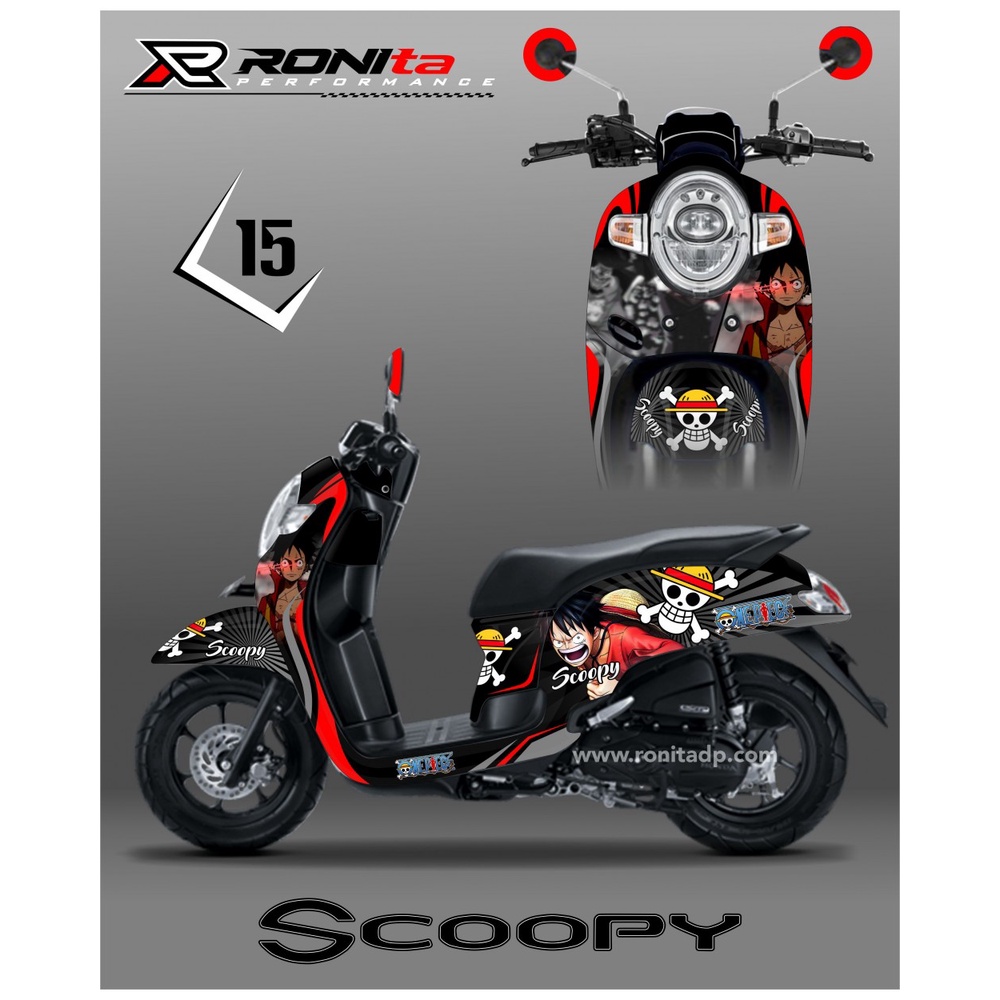 Jual decal scoopy one piece sticker full body scoopy custom | Shopee ...