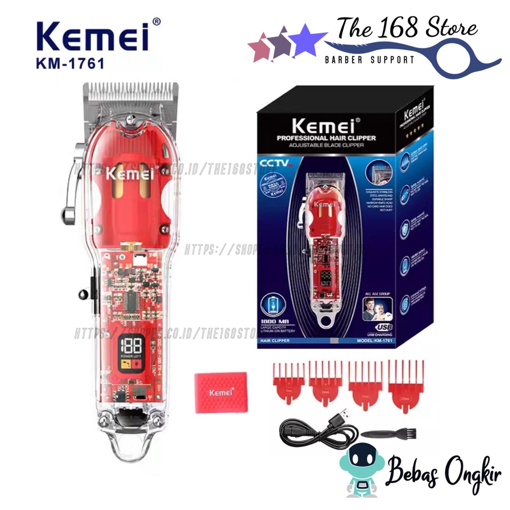 Jual Kemei KM 1761 Alat Cukur Rambut Hair Clipper Electric Professional Transparant LCD Display ...
