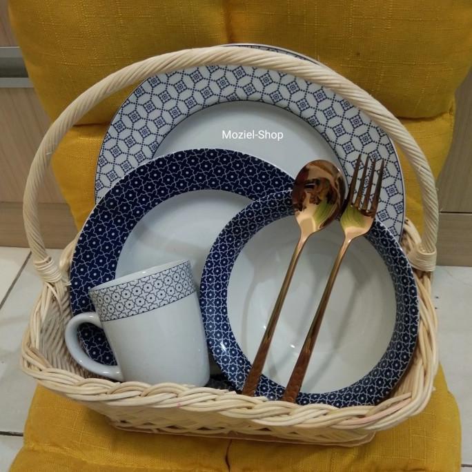 Jual Parcel Piring Blue Star / Piring Set / Mangkok Set / Giftbox Hari ...