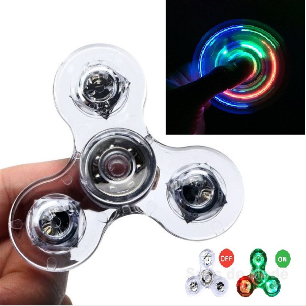 Jual Fidget Spinner Crystal LED Transparan Lampu ON OFF Hand Toys ...