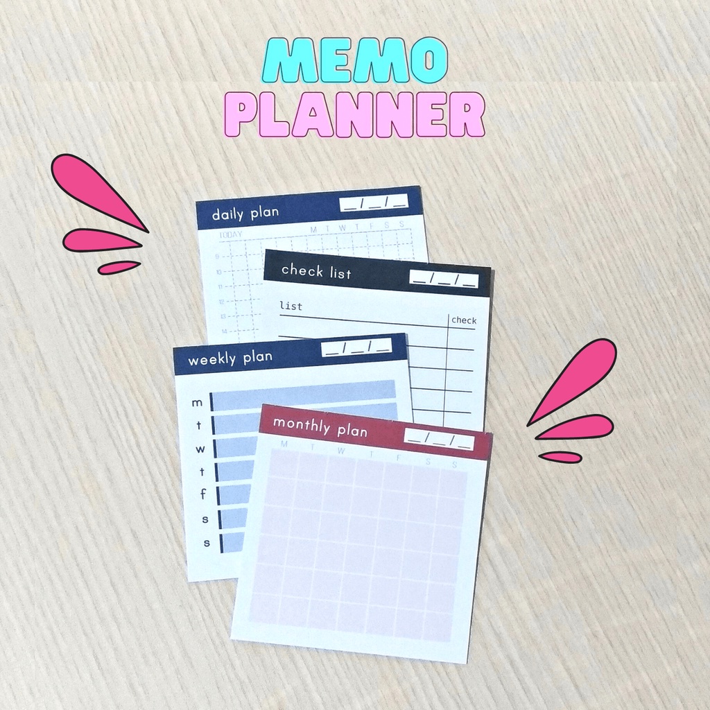 Jual Memo Daily Monthly Weekly Planner Checklist Harian Bulanan ...