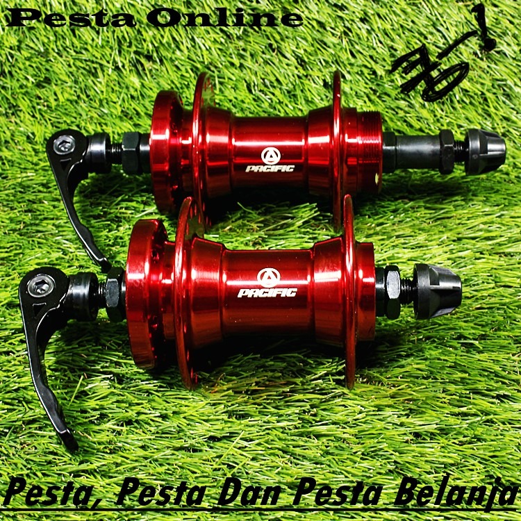 Jual Hub Freehub PACIFIC 32H Merah Disc Drat Sixbolts HUB Sepeda Bos ...