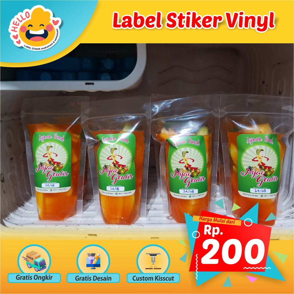Jual CETAK / PRINT LABEL STIKER VINYL PERSEGI PANJANG / OVAL STIKER ...
