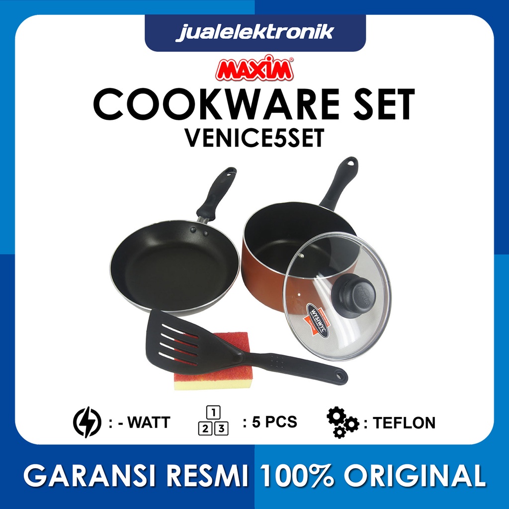 Jual Maxim Venice 5pcs Set - VENICE5SET Panci Set Wajan Alat Dapur Fry ...