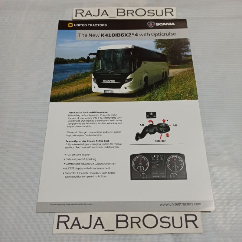 Jual Poster brosur United Tractors Scania K410IB 6x2*4 Jetbus | Shopee ...