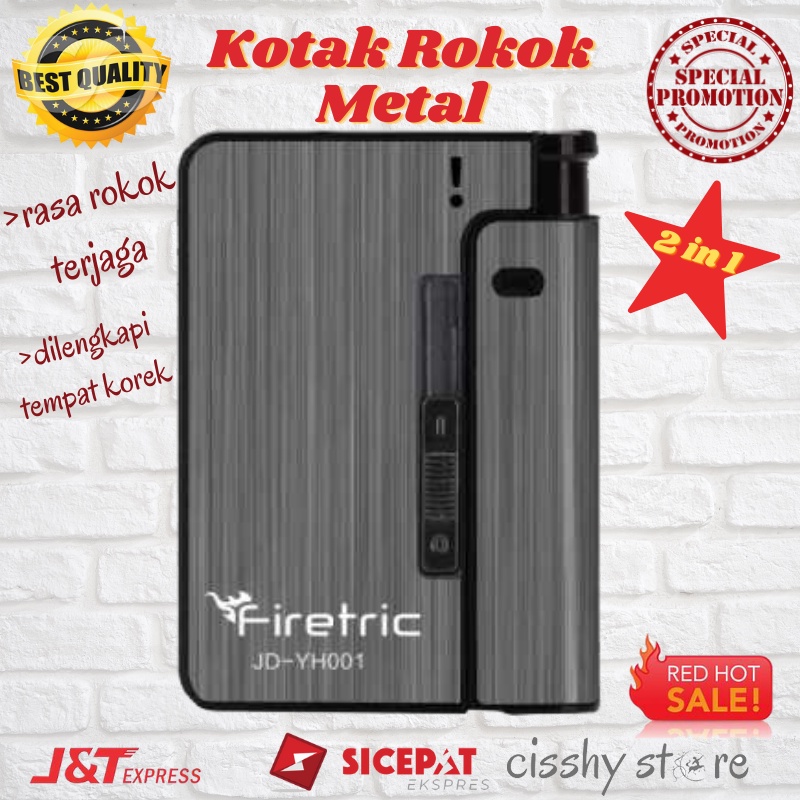 Jual Kotak Rokok Metal 2in1Case with Lighter Korek Api Slot - JD-YH001 ...
