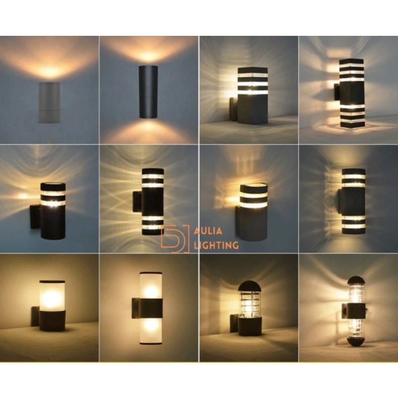 Jual LAMPU DINDING PILAR KOTAK BULAT PERSEGI E27 2 ARAH HIAS MINIMALIS ...