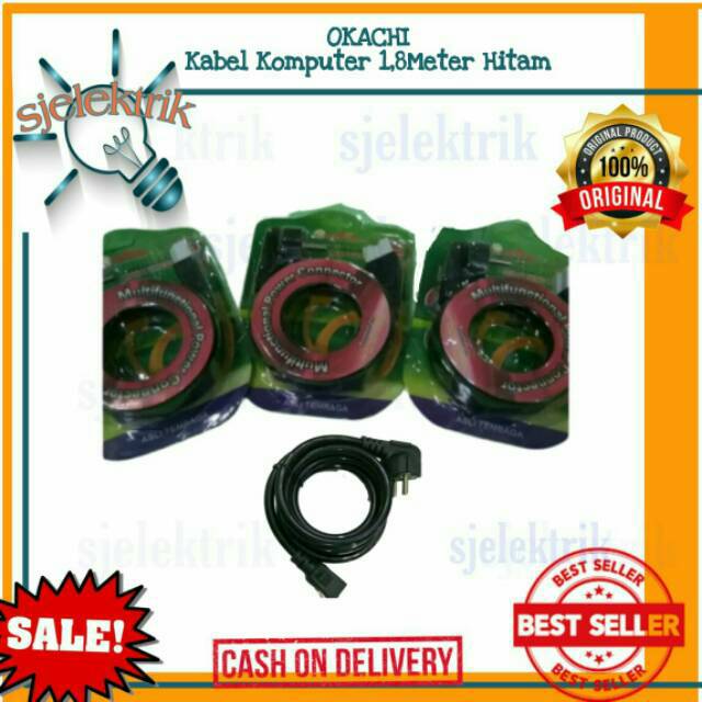 Jual Kabel Power Komputer / Kabel CPU / Kabel Magic Com Hitam 1,8 Meter ...