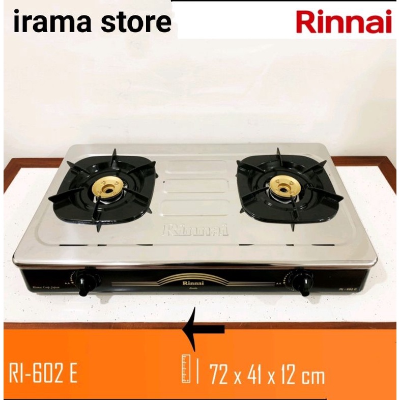 Jual Kompor gas Rinnai 2 tungku RI-602E Kompor Rinnai RI 602E STAINLESS | Shopee Indonesia