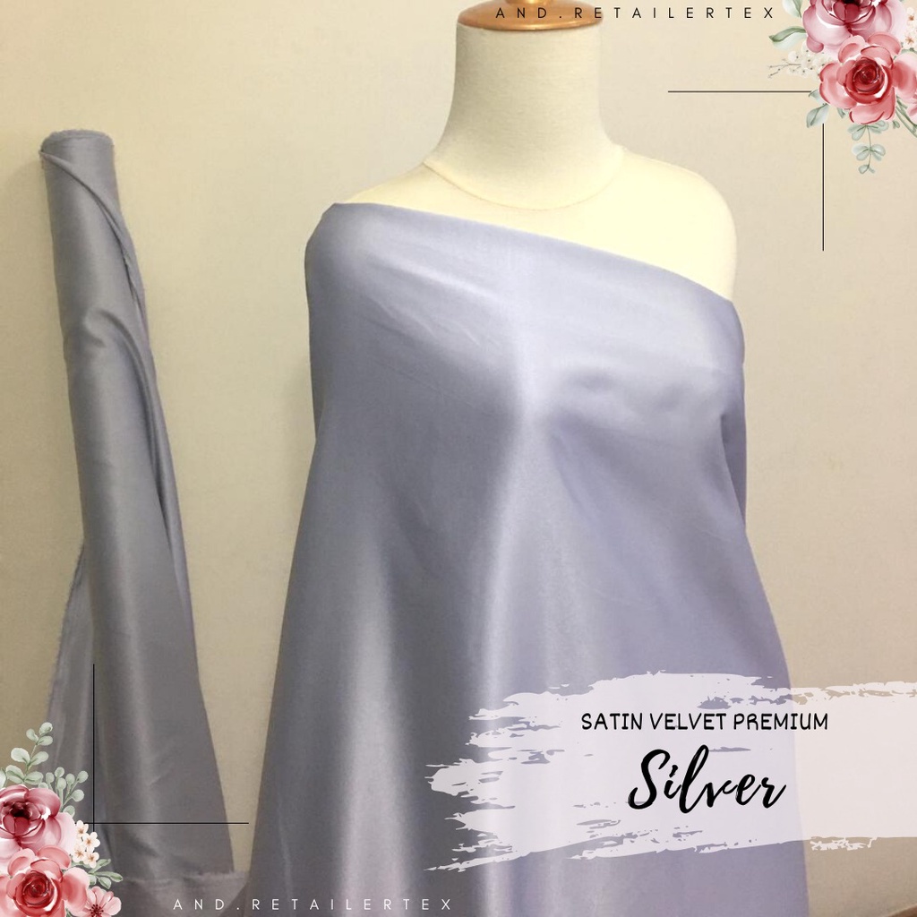 Jual Kain Satin Velvet Premium Warna Silver Bahan Seragaman Bahan ...
