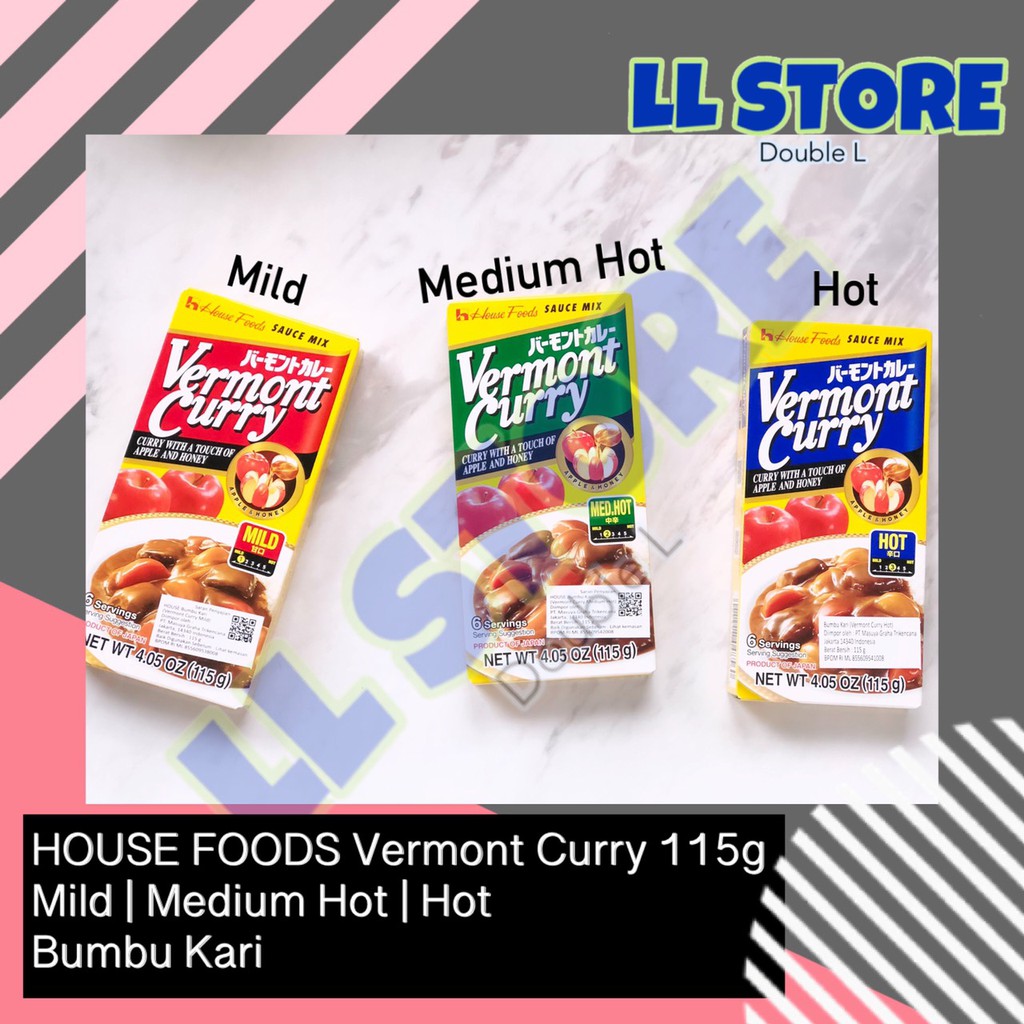 Jual HOUSE Vermont Curry Mild Medium Hot 115g Bumbu Kari Jepang ...