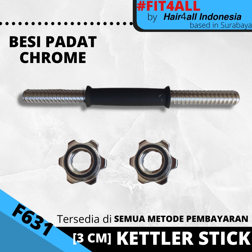 Jual F631 (3 cm) kettler stick stik kettler besi padat chrome silver 35 ...