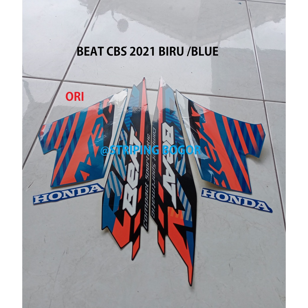 Jual Striping Stiker Motor Honda Beat CBS 2021 Biru Blue ORI | Shopee ...