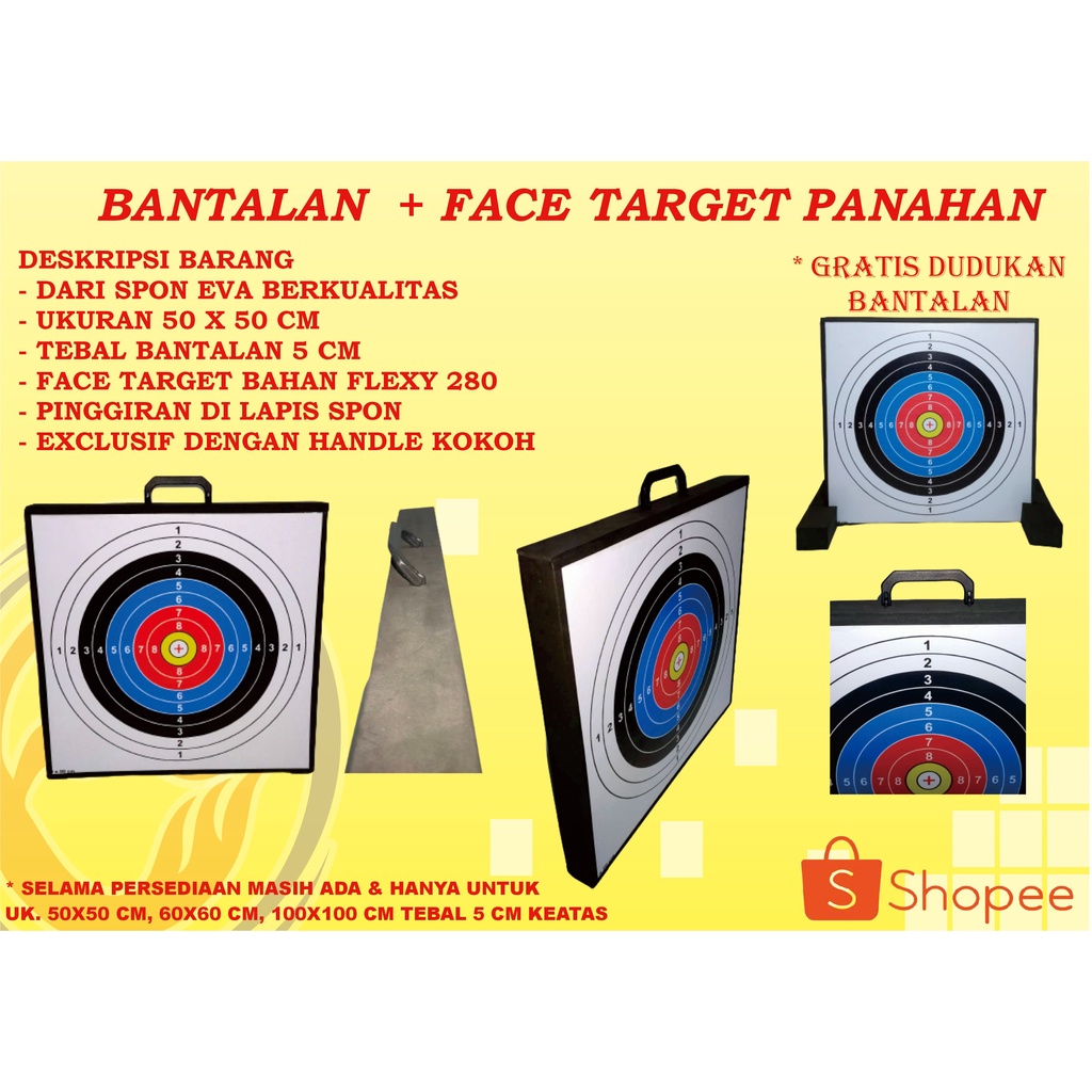 Jual BANTALAN TARGET PANAHAN FACE TARGET EVA SPON 50 X 50 X 5 CM ...
