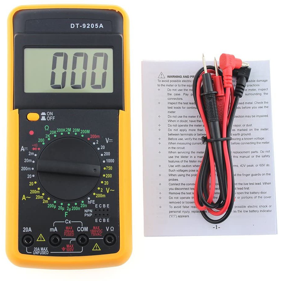 Jual Digital Multimeter Multitester DT-9205A LCD Display AC DC Voltage ...